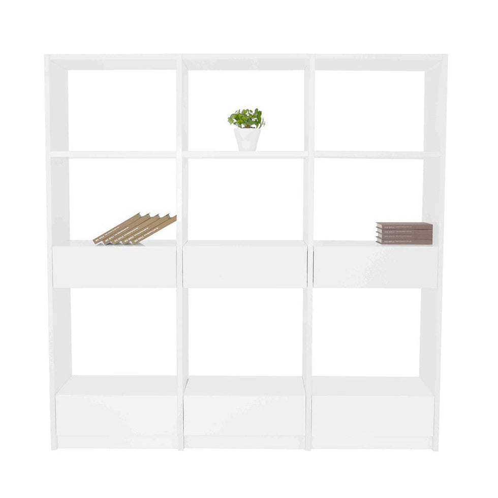 Marley Wooden Bookcase White | elevenpast