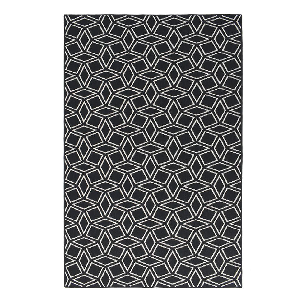 Rhombus Reversible Black Rug | elevenpast