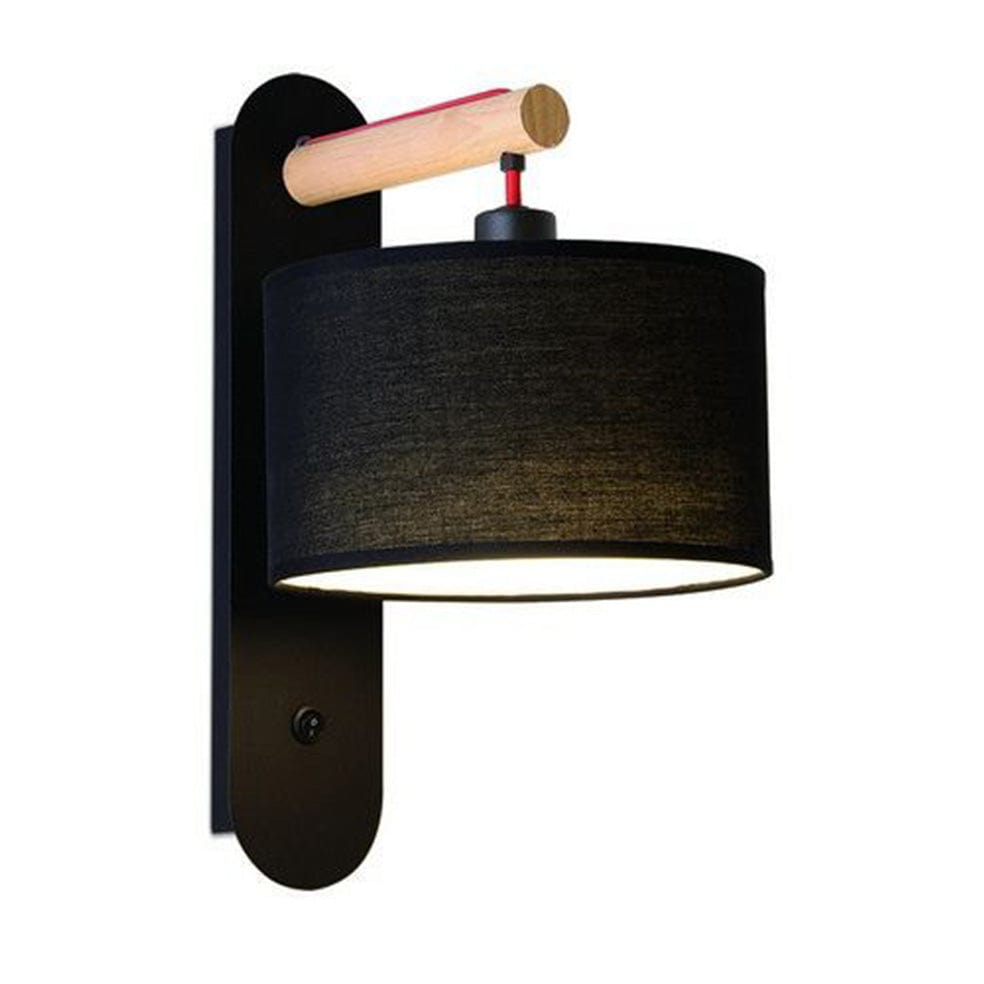 Langham Metal and Wood Wall Light Black | White | elevenpast