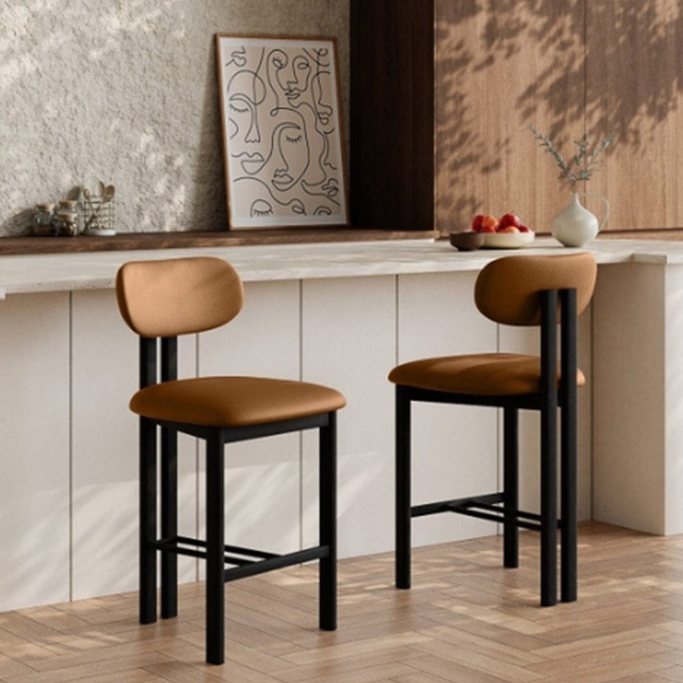 Rory Kitchen Stool Tan | Beige– elevenpast