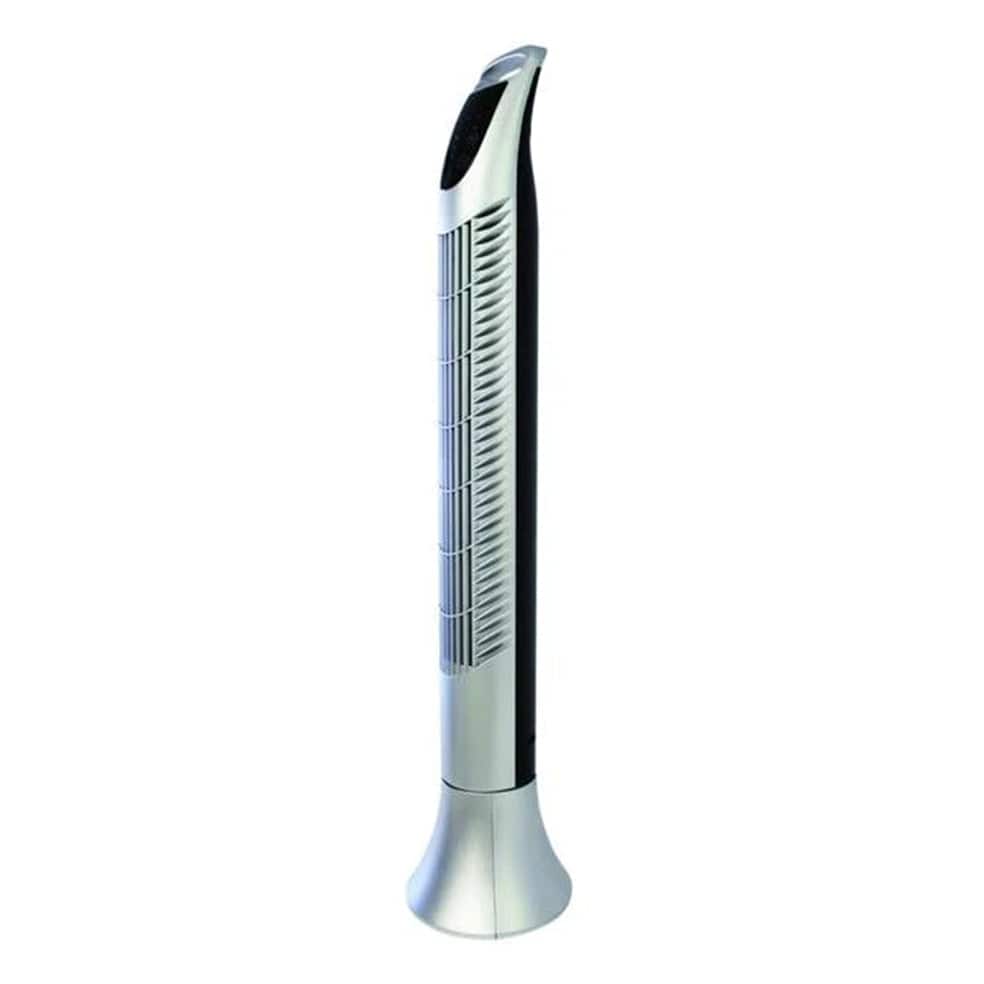 Tony Silver Plastic Tower Fan with Remote | elevenpast