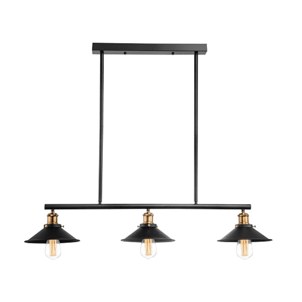 Rustic Trio Pendant Light Black and Brass | elevenpast