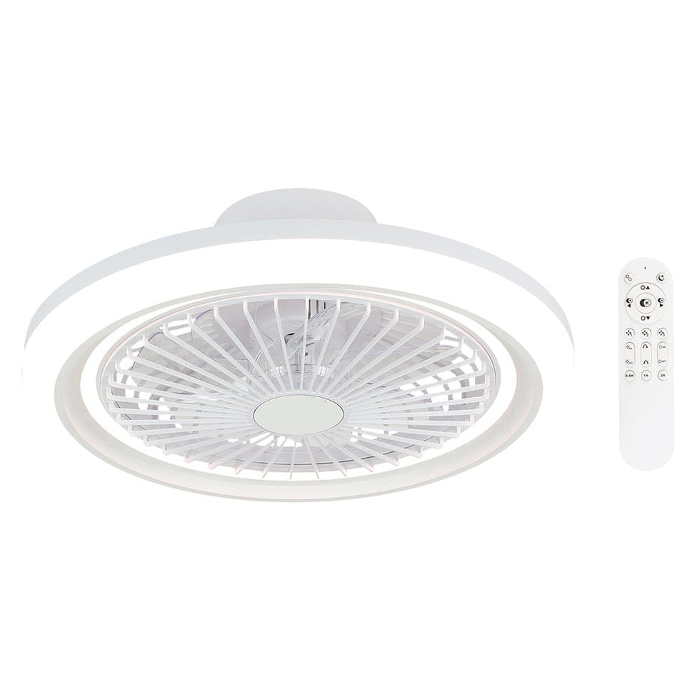 Grid Ceiling Fan Grid with Dimmable LED Light White– elevenpast