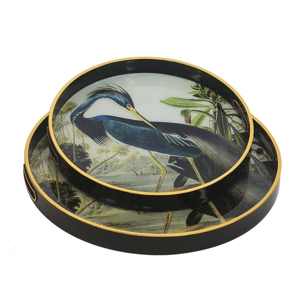 Heron Round Glass Tray Set | elevenpast