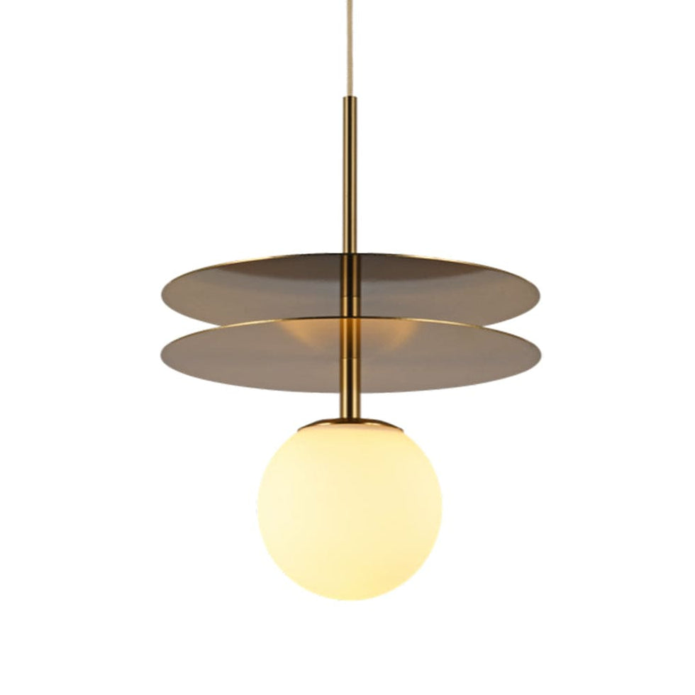 Golden LED Metal Double Disc Pendant Light | elevenpast