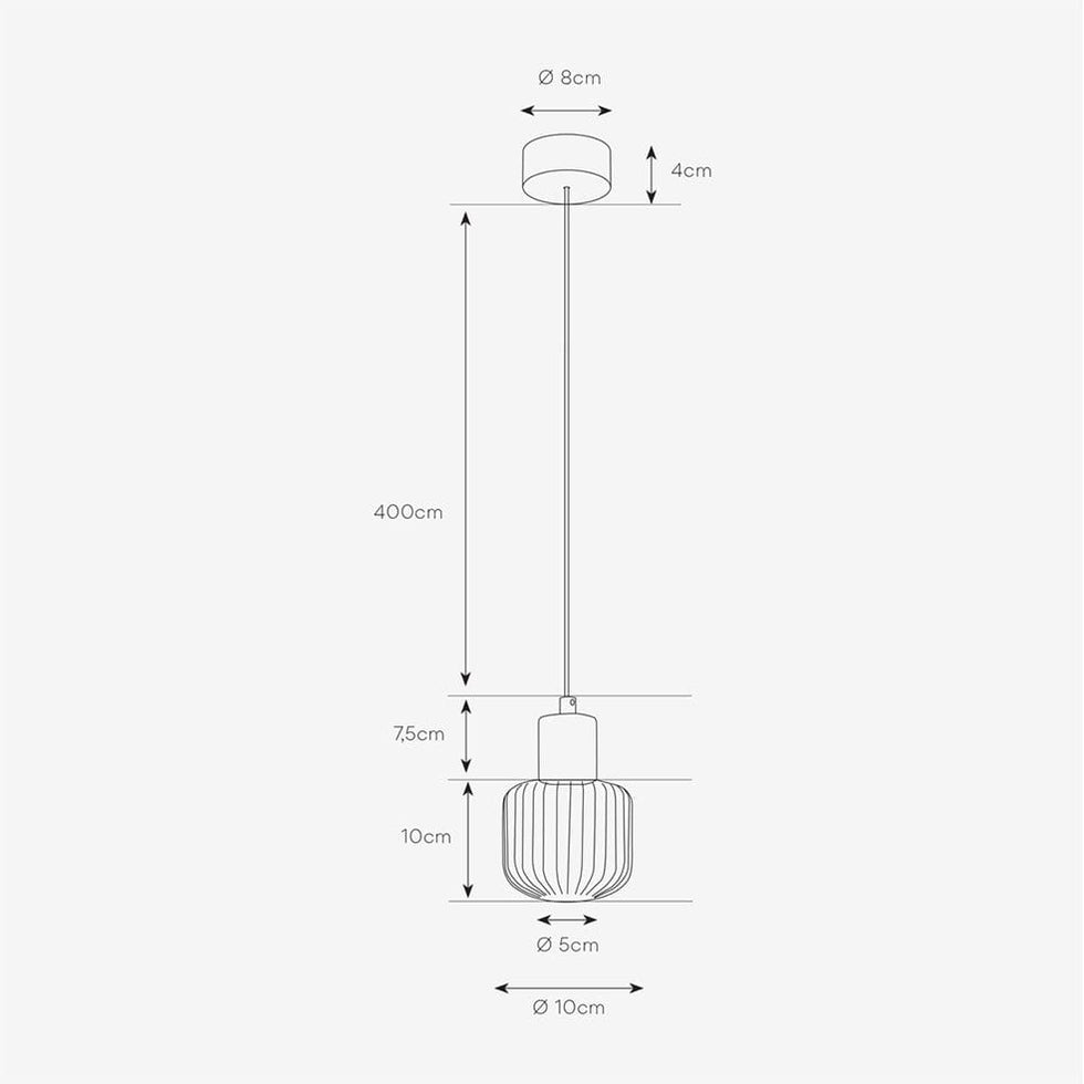Nova Mini Pendant Light Gold Ribbed Glass | elevenpast