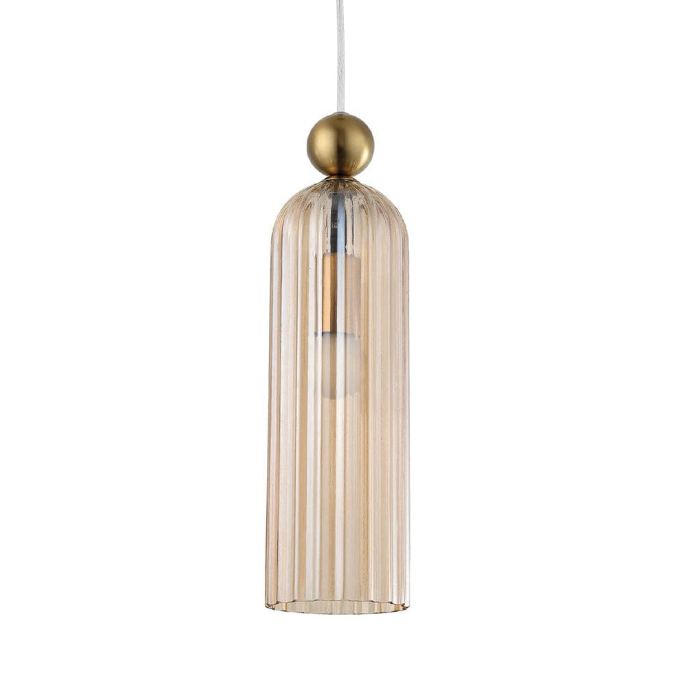 Florence Fluted Glass Pendant Light White | Cognac | elevenpast