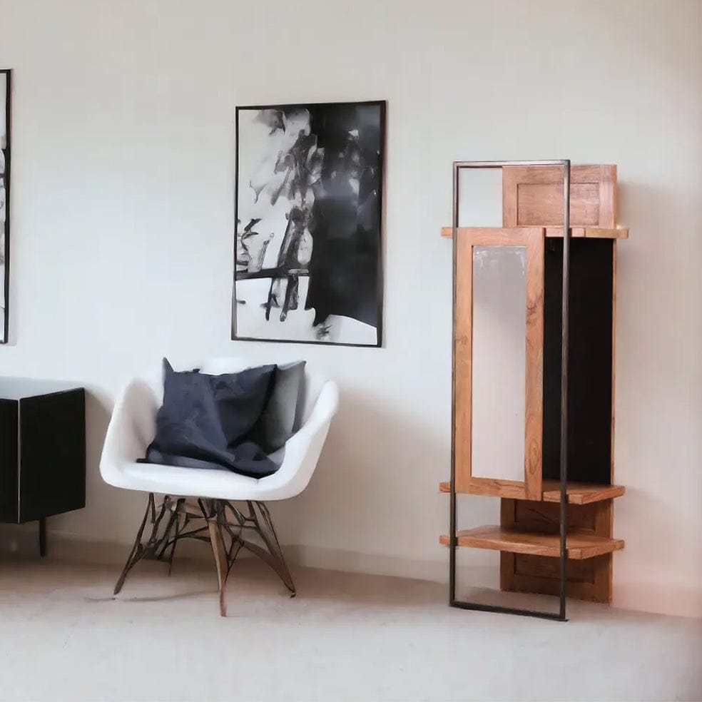Reflective Wardrobe Hanger Unit with Mirror– elevenpast