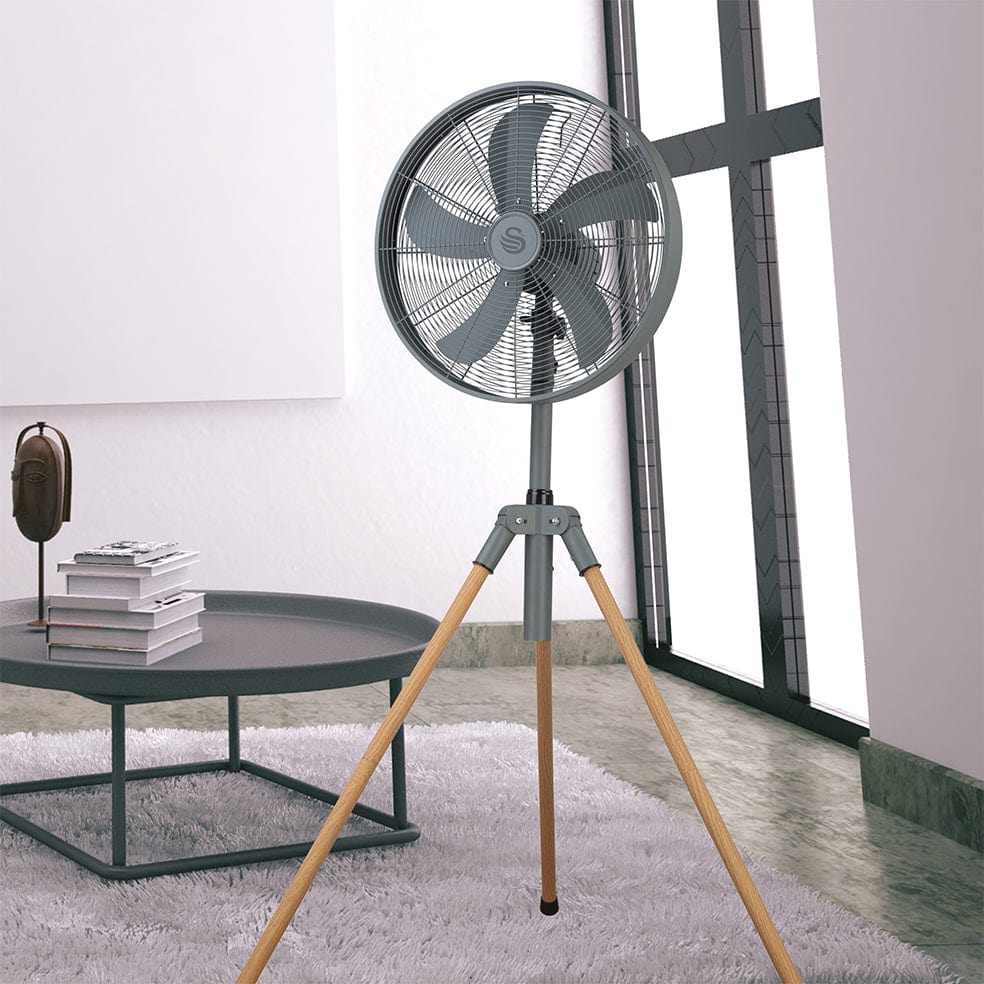 Nordic Adjustable Tripod Pedestal Fan Slate Grey | elevenpast