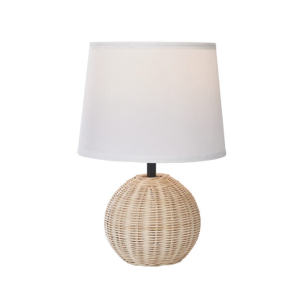 Sancho Rattan Table Lamp Natural | White | elevenpast