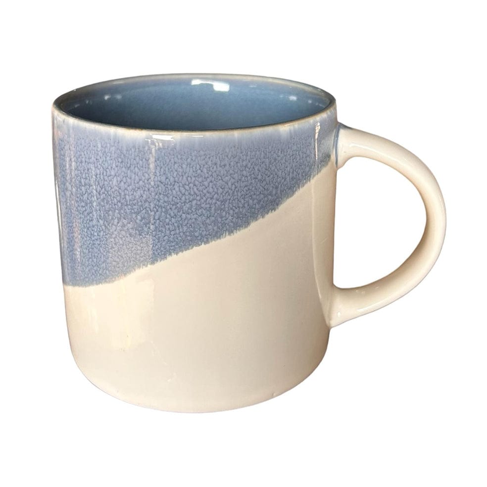 Ceramic Split Colour Faded Mug Set Of 6 Blue | Salmon Pink | elevenpast